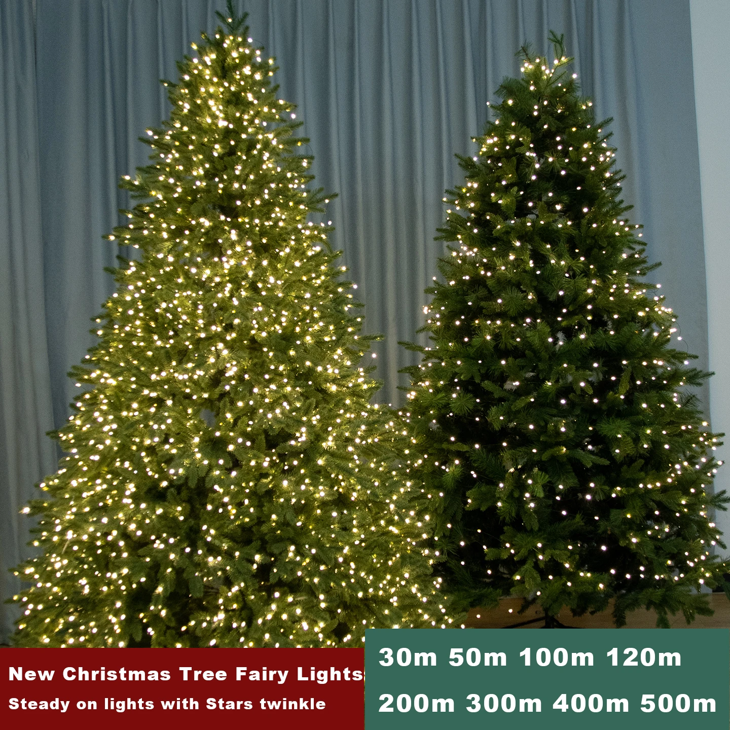 Twinkle Star Christmas Tree Decoration Fairy Lights Green Copper wire ...