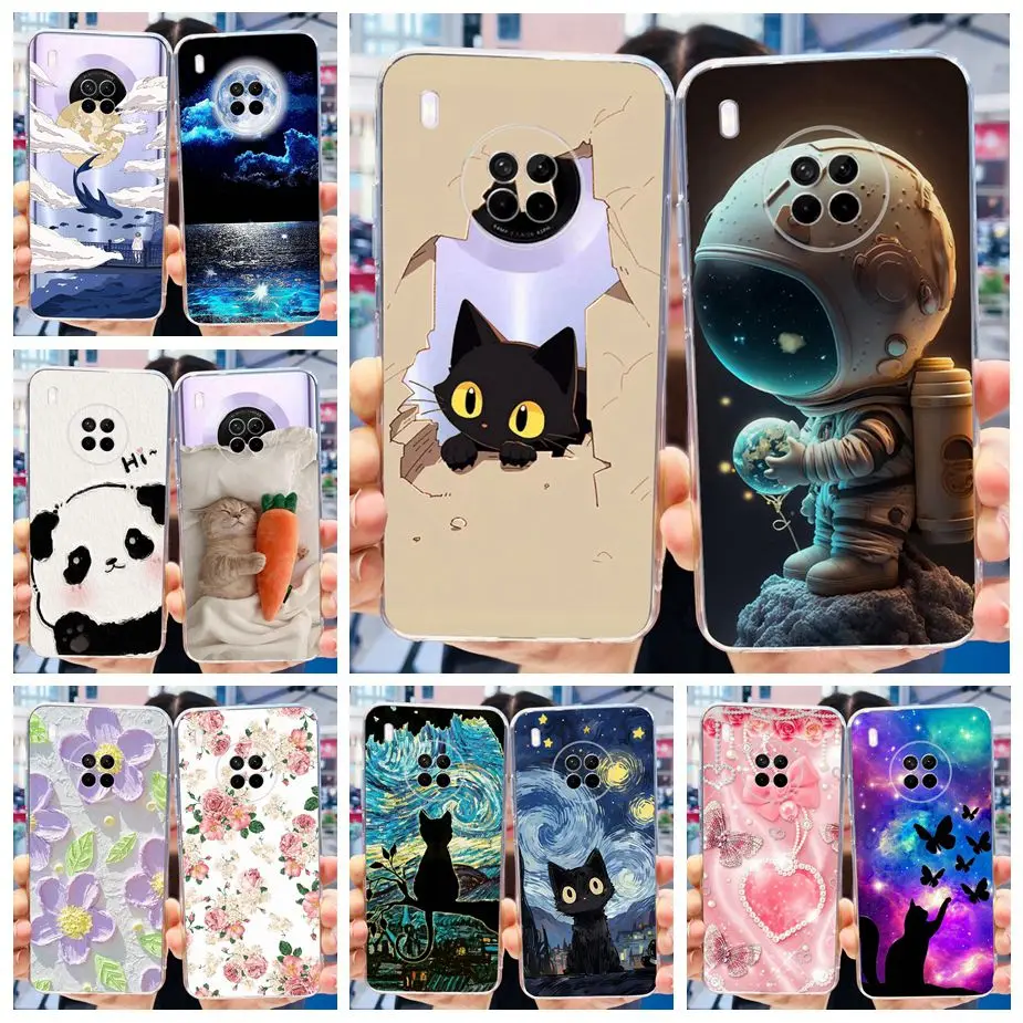 For-Huawei-Y9a-Case-FRL-22-FRL-23-Cute-Astronaut-Cartoon-Cover-Clear ...