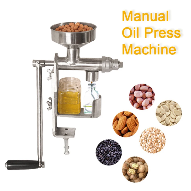 Manual-Oil-Press-Machine-Stainless-Steel-Hand-cranked-Oil-Press ...