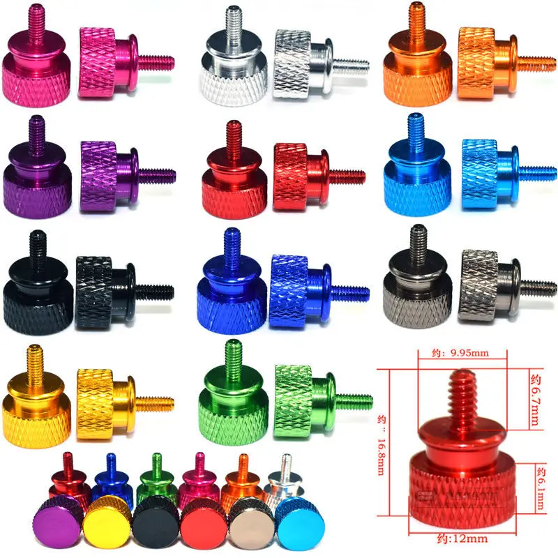 10pcs M3 M4 6#32*6.7 Knurled Thumb Screw Aluminum alloy step Computer ...