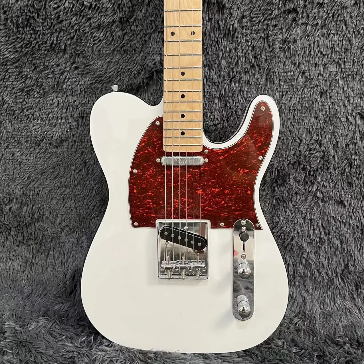 Tele-Electric-Guitar-Maple-Fretboard-Black-Double-Binding-Red-Tortoise ...