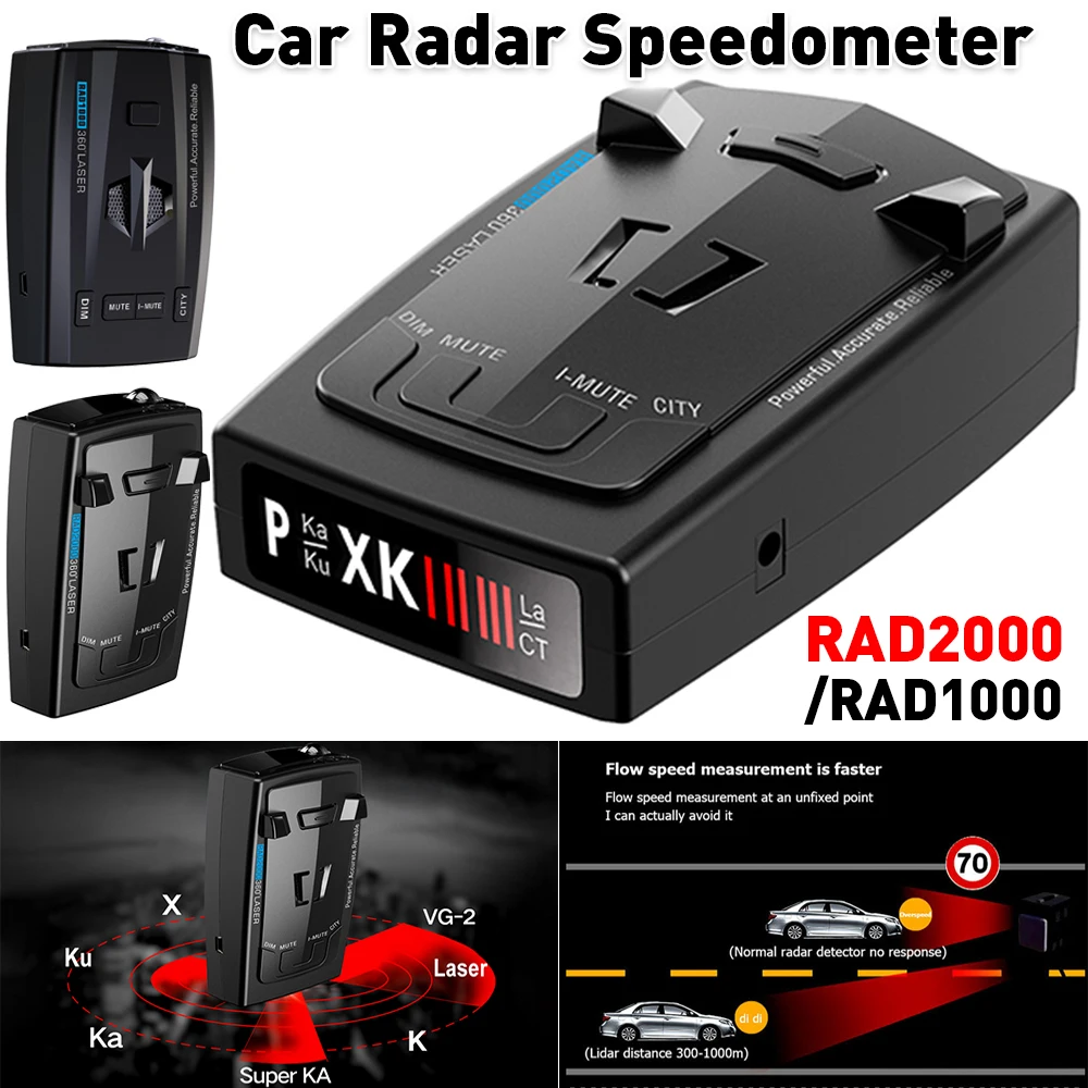 RAD2000-Car-Radar-Speedometer-Voice-Alert-Car-Radar-Detector-For-Cars ...