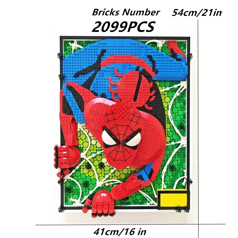 3D-Wall-ART-Bricks-Photo-Decoration-The-Amazings-Spiders-Heroes-MOC ...