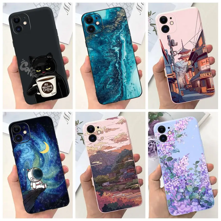 For iPhone 11 Case Fashion Flower Bumper Soft Silicone Back Cover For ...
