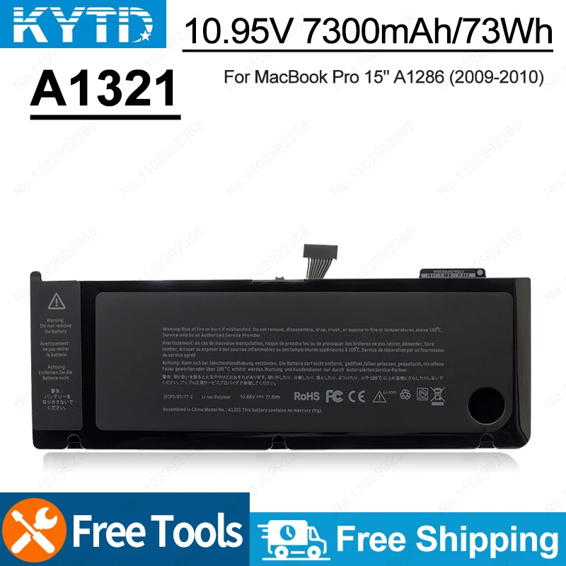 KYTD A1321 Laptop Battery For Apple MacBook Pro 15" A1286 2009 2010 020 ...