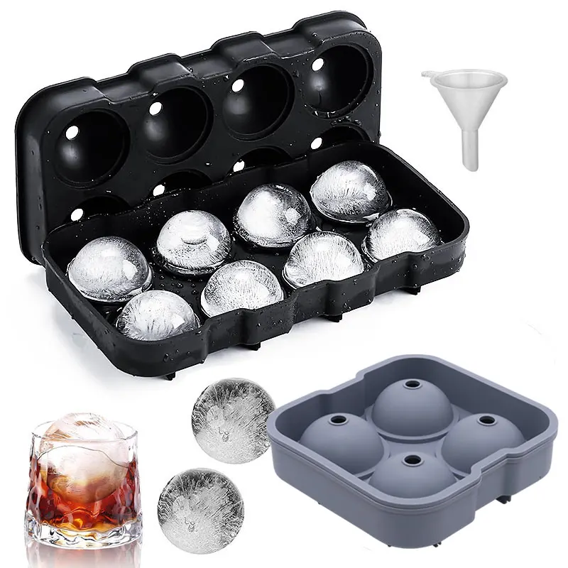 Large-Sphere-Ice-Cube-Molds-4-8-Grid-Whiskey-Ice-Mold-Leak-free-Round ...