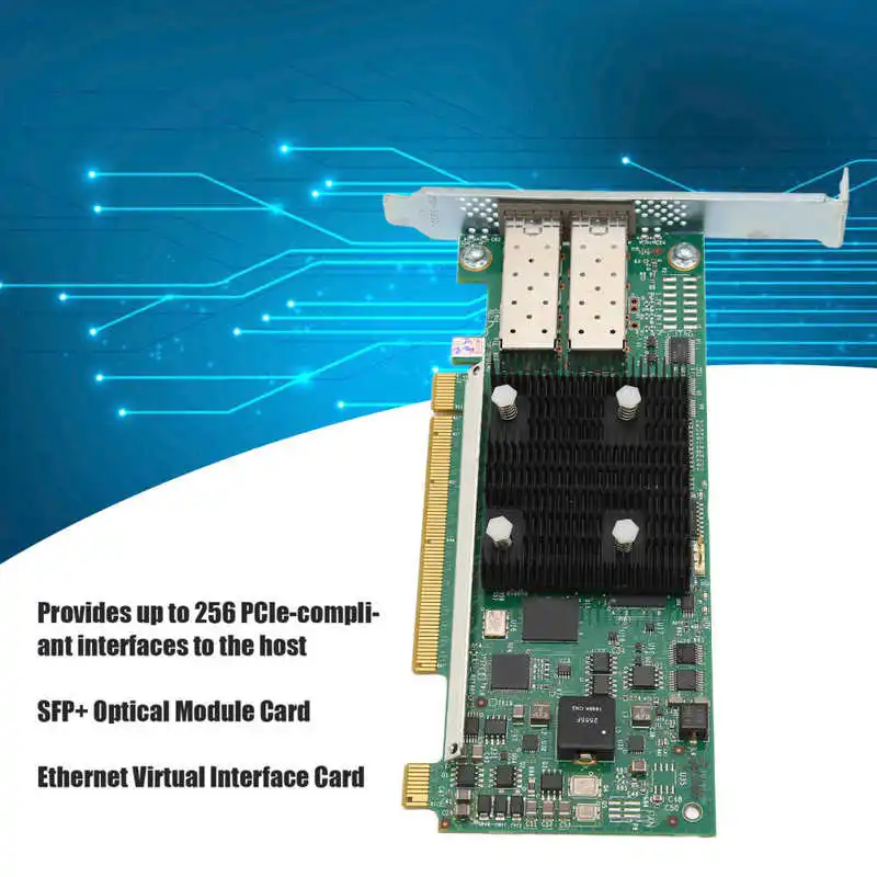Ethernet interface cartão dual port sfp + módulo óptico, pci express ...