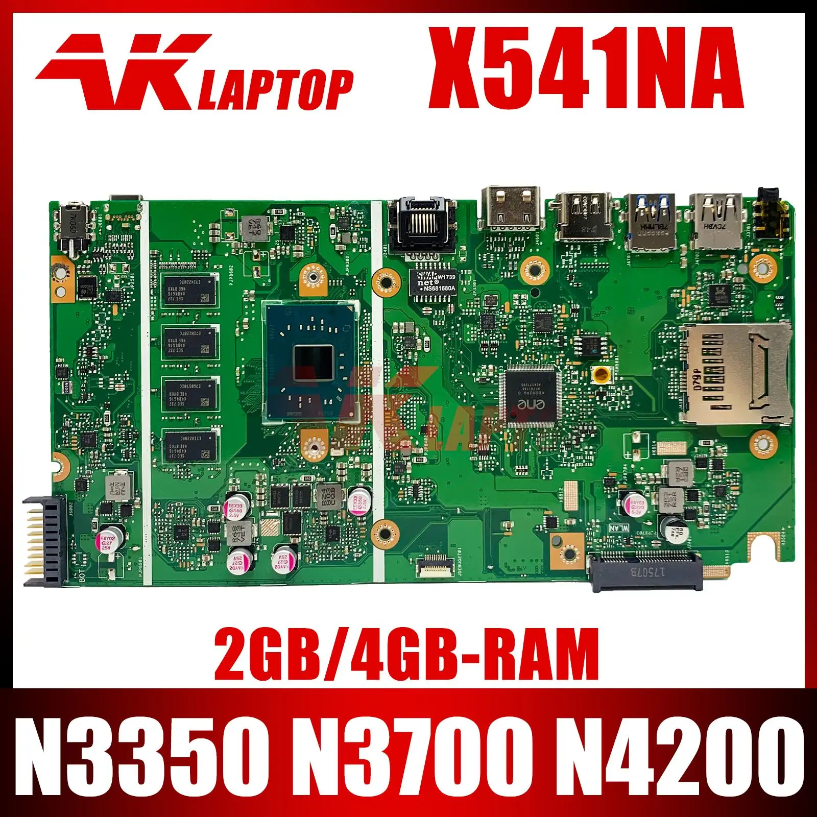 X541NA-Laptop-Motherboard-N3050-N3350-N3700-N4200-CPU-2GB-4GB-RAM-for ...
