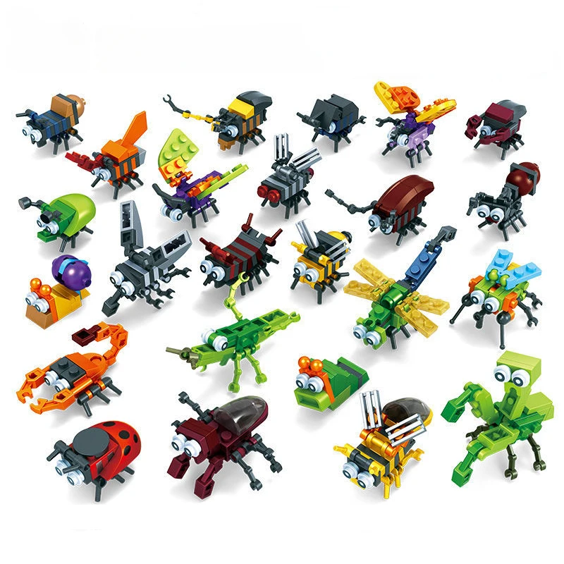 Cartoon Insect Animal World Building Block Model Assembly Puzzle Toys ...