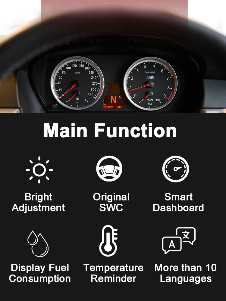 12.3" E60 Digital Cluster 1920*720 Digital Dashboard Panel Virtual ...