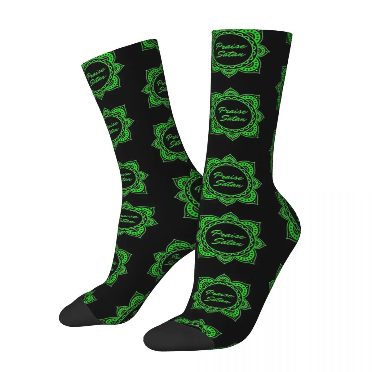 Happy-Funny-Men-s-Socks-Praise-Satan-Satanic-Mandala-Green-Black-Mass ...