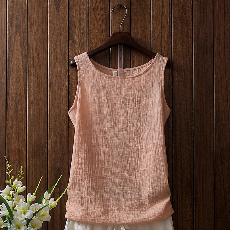 Cotton Linen Tank Tops Women Summer Clothing 2021 New Solid Casual ...