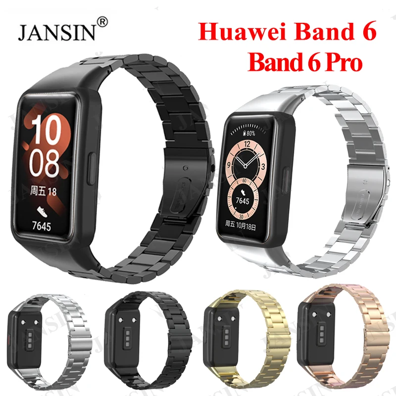 Stainless-Steel-Band-Straps-For-Huawei-Band-6-Wristband-Bracelet ...
