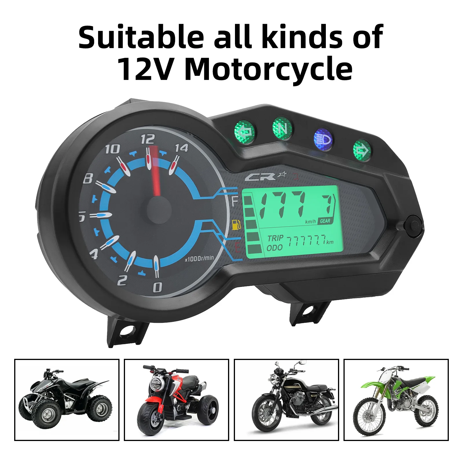 Motorcycle-Speedometer-Gauge-Tachometer-Digital-Meters-Instrument ...