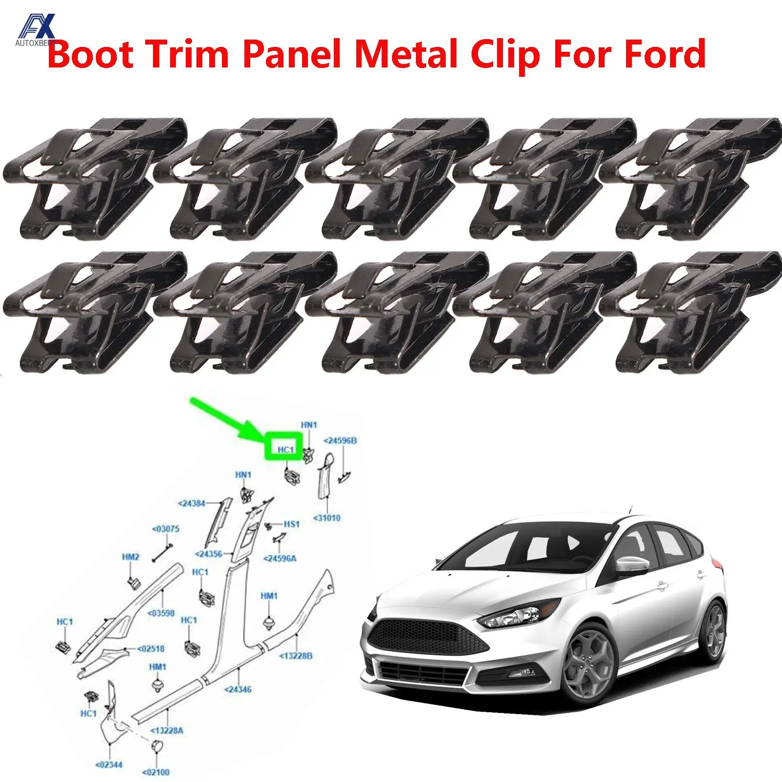 10x-For-Ford-Fiesta-MK6-Focus-MK3-Mondeo-MK3-S-MAX-MK1-Boot-Trim-Panel ...