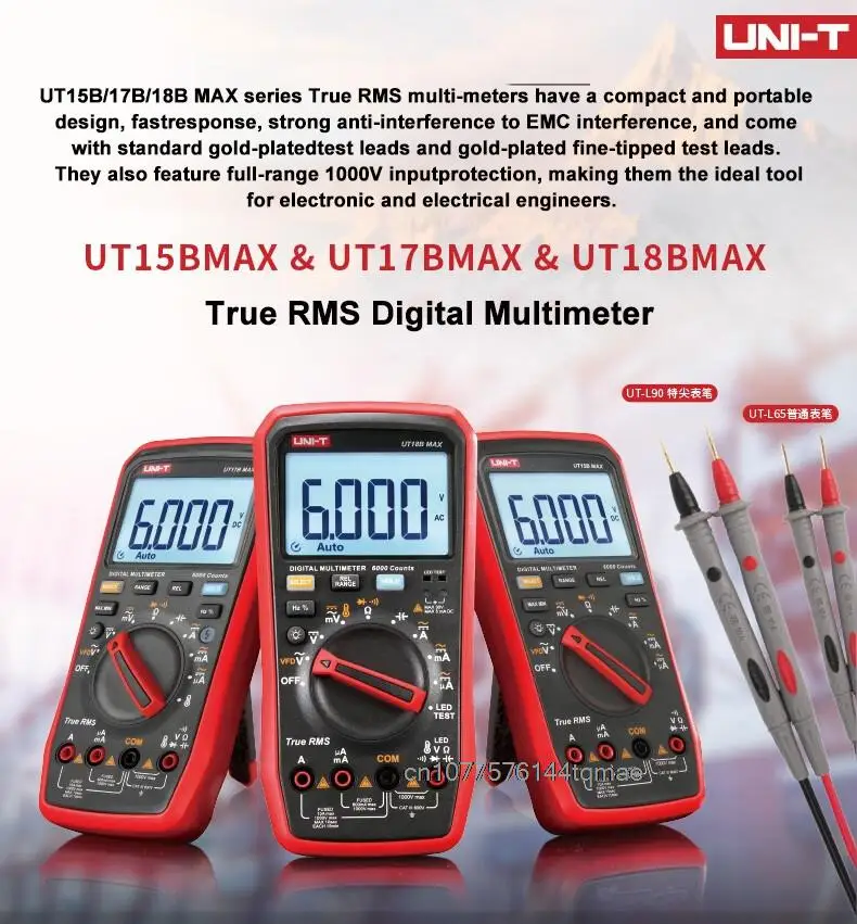 UNI-T-UT15B-MAX-UT17B-MAX-UT18B-MAX-True-RMS-Digital-Multimeters ...