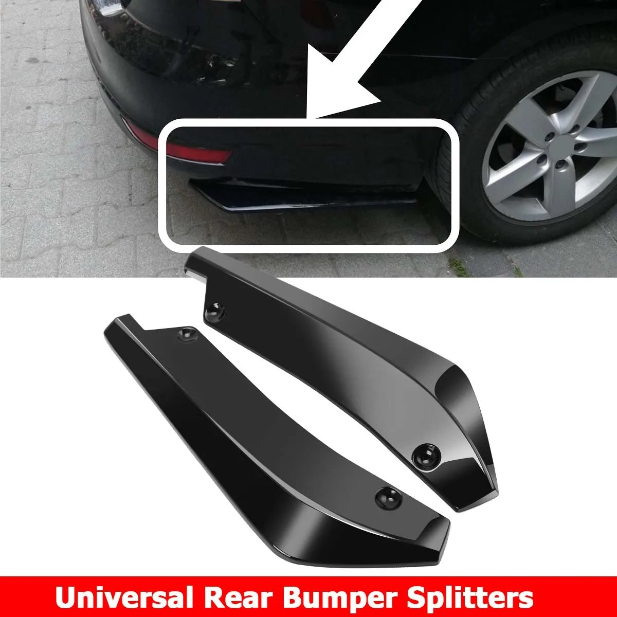2pcs-Rear-Bumper-Diffuser-Splitter-Canard-Cover-Sticker-Body-Kit-For ...