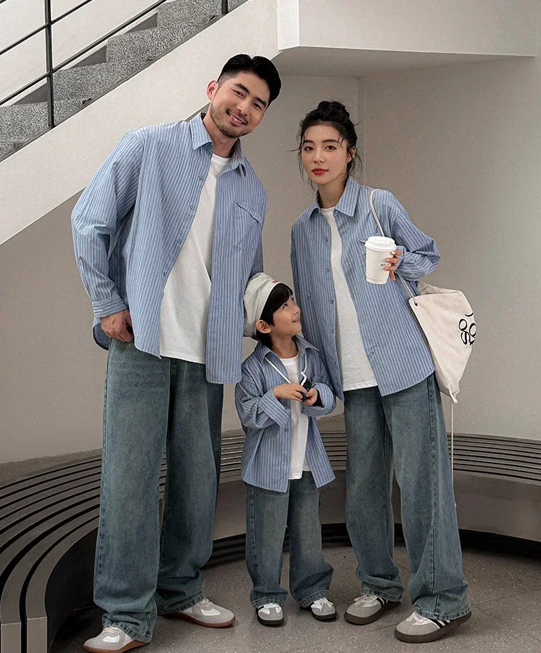 2024Father-Mother-and-Daughter-Son-Jeans-Family-Matching-Outfits-Denim ...