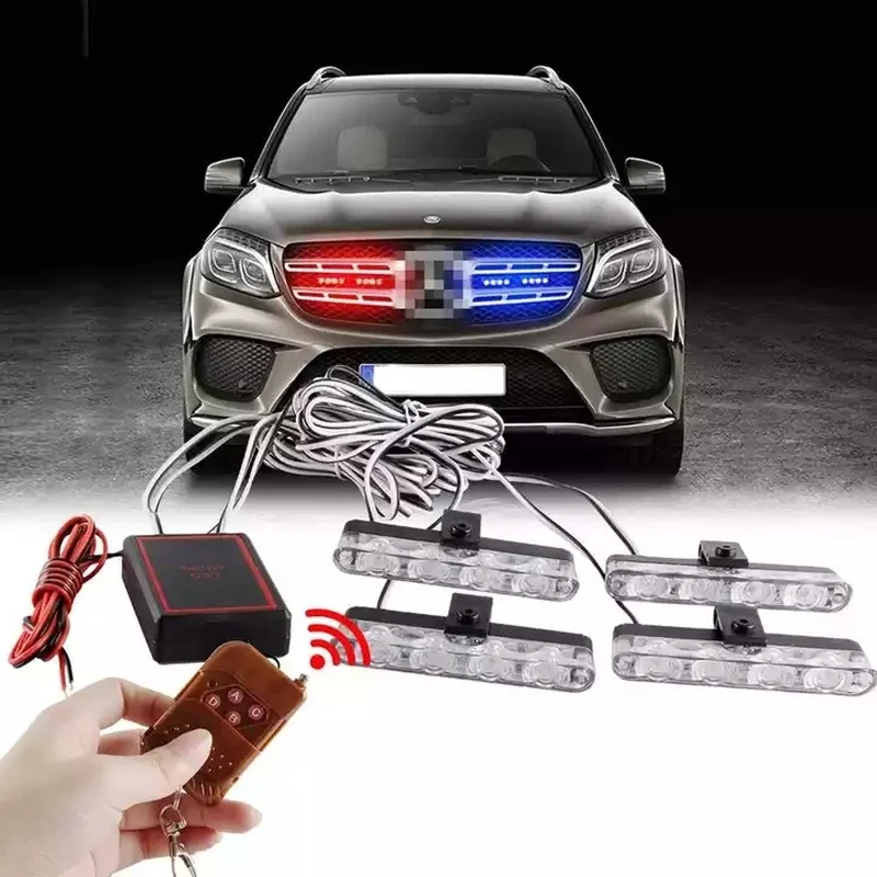 Car-Emergency-Beacon-LED-Police-Light-Strobe-Red-Blue-Emergency-Remote ...