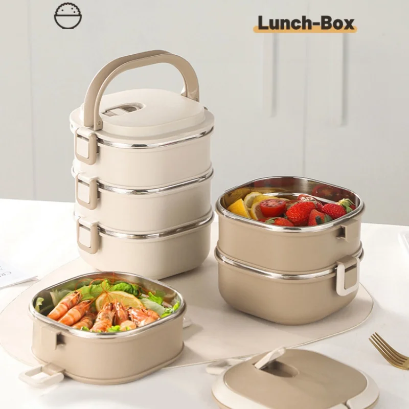 Stainless-Steel-Divided-Lunch-Box-Portable-Lunch-Box-for-Office-Workers ...