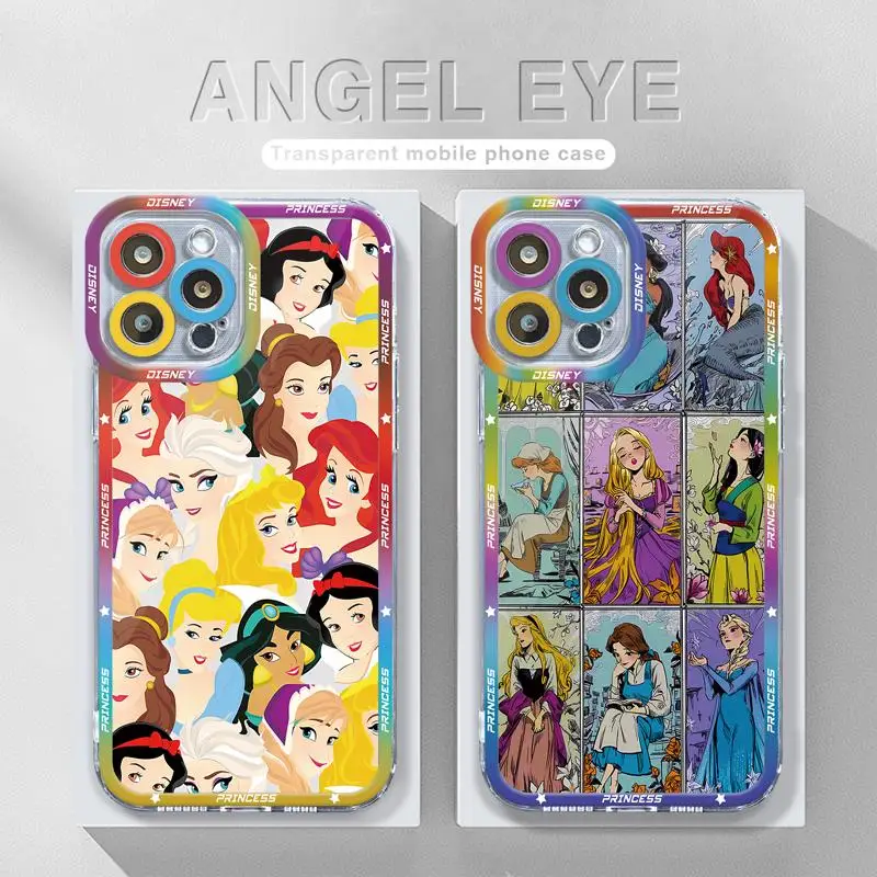 Cartoon-Pretty-Disney-Princess-Clear-Phone-Case-For-iPhone-15-14-13-12 ...