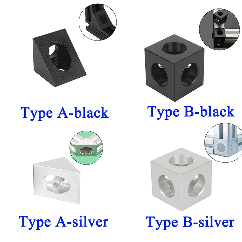 4pcs-Aluminum-Extrusion-Profile-2020-Block-Cube-Angle-Corner-Connector ...