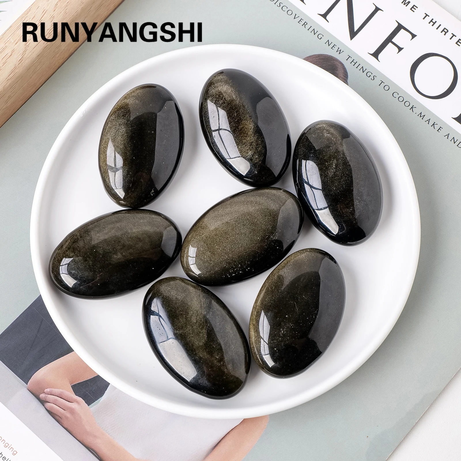 1PC-Natural-Crystal-Healing-Gem-Golden-Obsidian-Palm-Stone-Chakra-Reiki ...