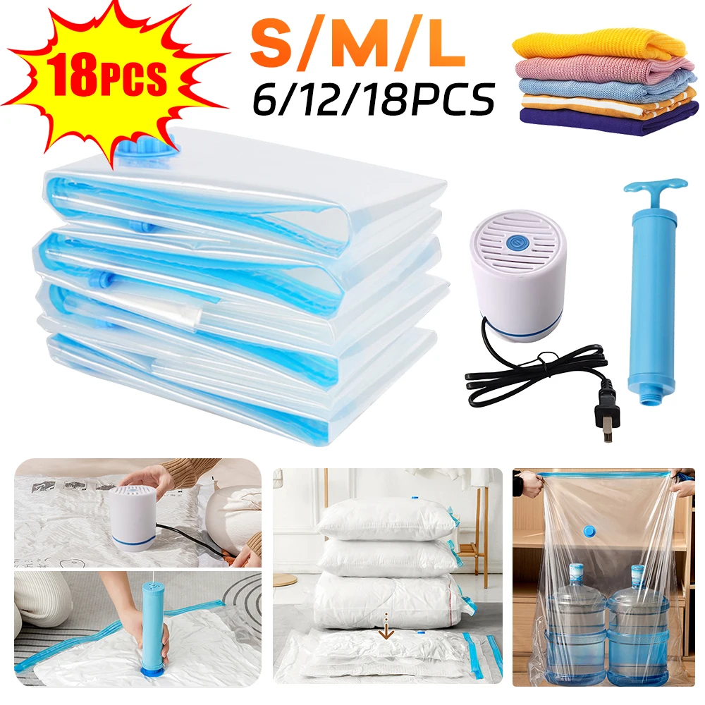 6PCS-Vacuum-Storage-Bags-with-Pump-Transparent-Folding-Compressed-Space ...