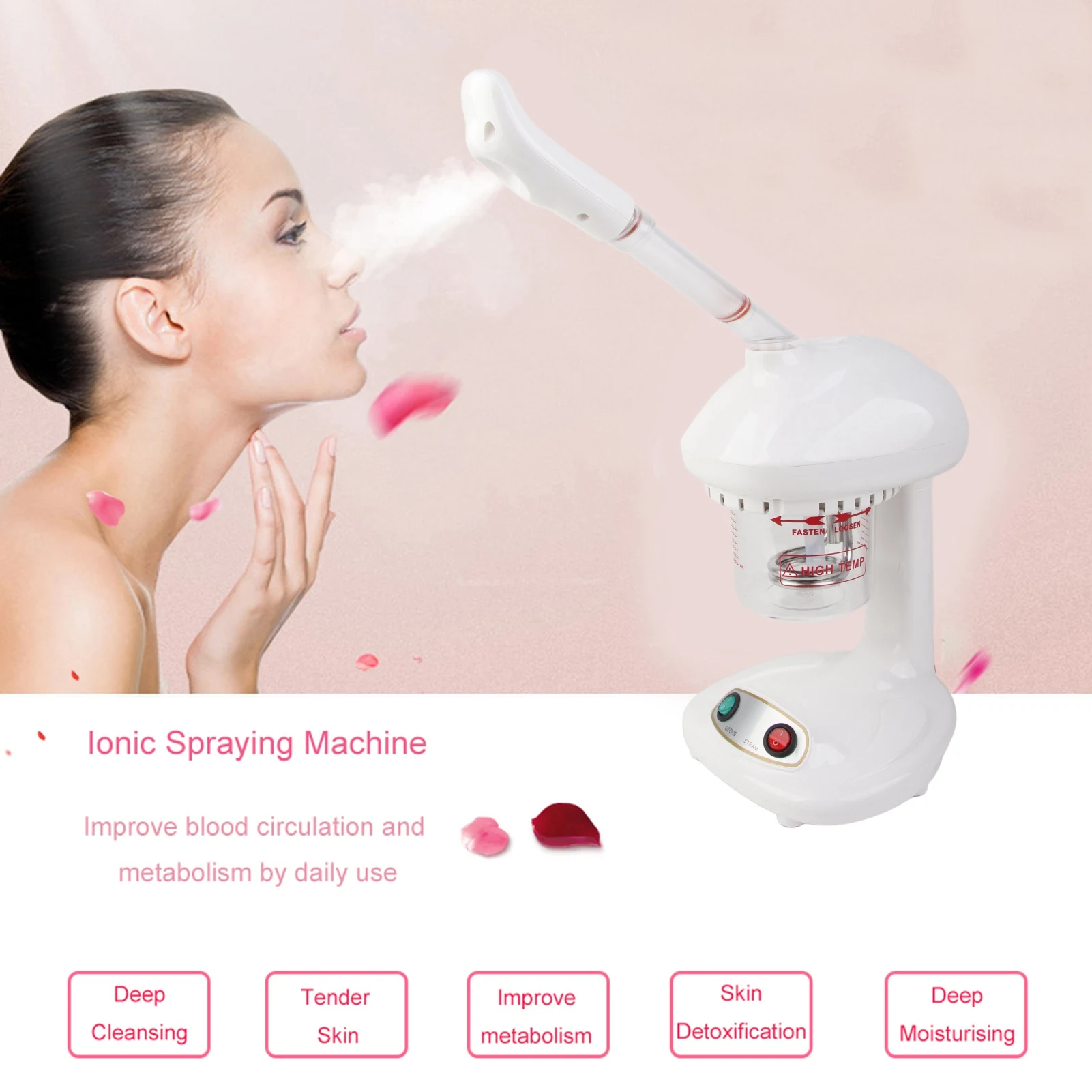110V Ionic Spraying Machine Advanced Facial Steamer Ozone Steaming Skin ...