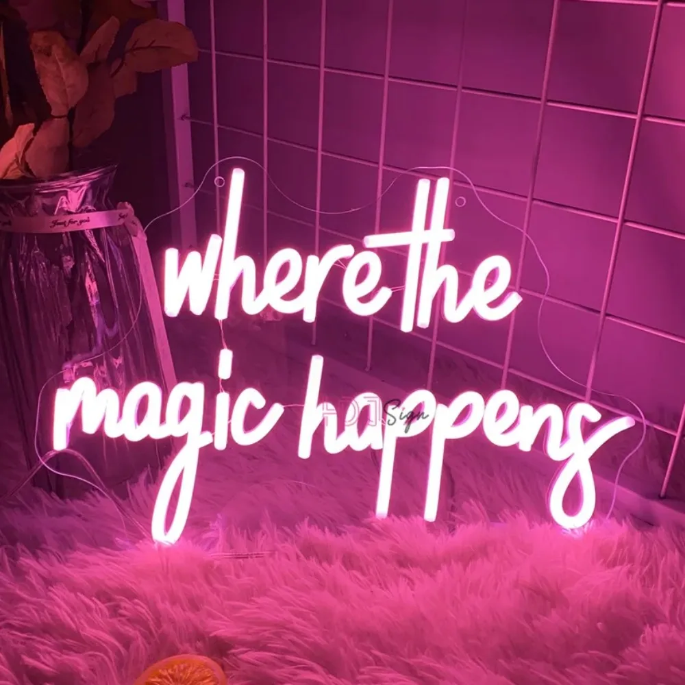 Neon-Led-Sign-Where-The-Magic-Happens-Custom-Led-Night-Lights-Sign-USB ...