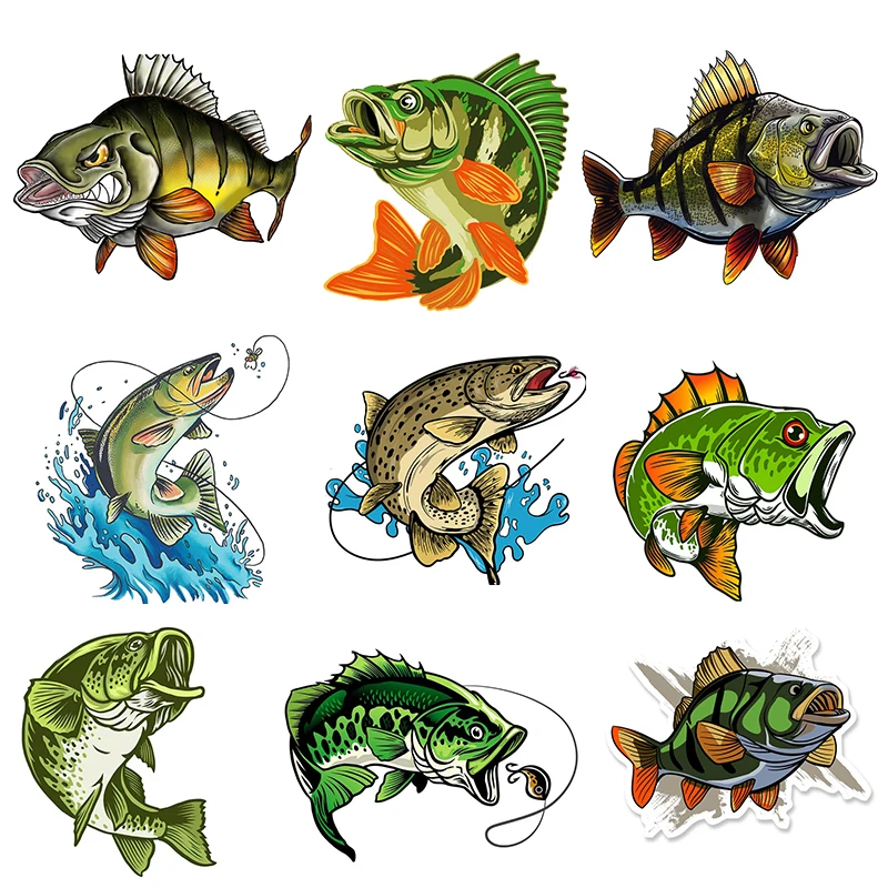 V1614# For Fishing Fish Car Stickers Motorcycle Decal Laptop Vinyl Car ...