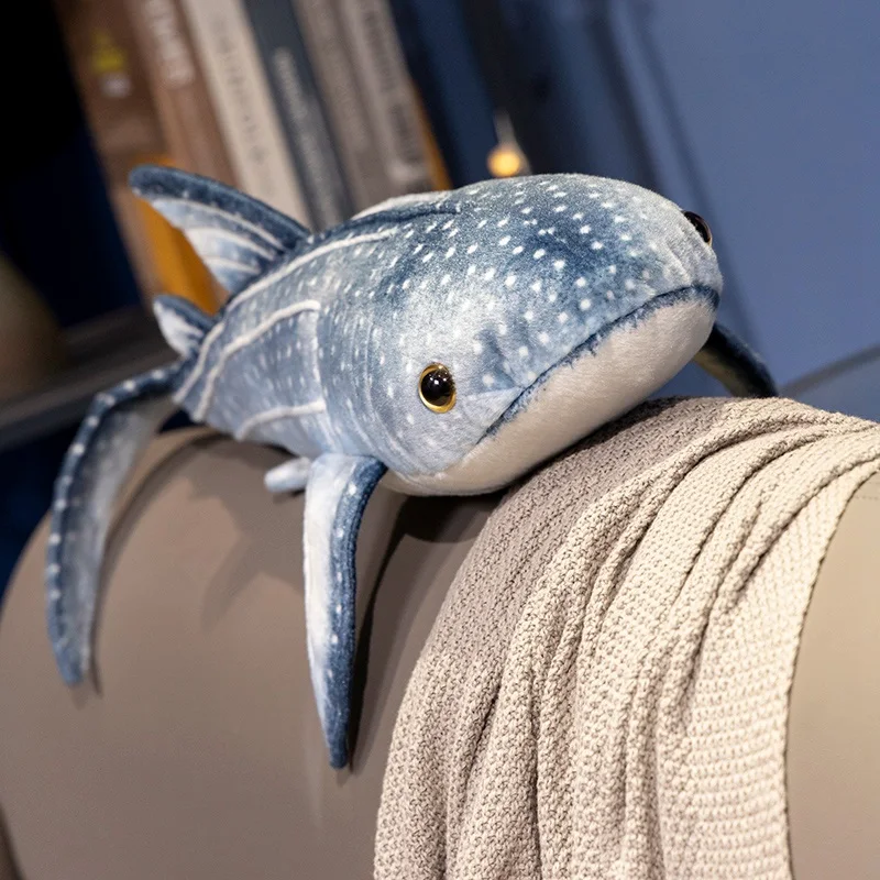 Lifelike Blue Whale Plush Toy Blue Sea Animals Stuffed Huggable Shark ...