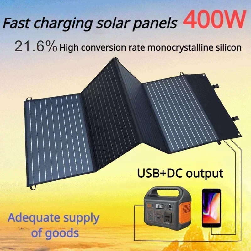 2023-New-Folding-18V-400W-Solar-Panel-USB-Output-Monocrystallinel ...