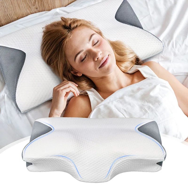 Butterfly Sleep Memory Pillow Slow Rebound Comfortable 2 in 1 Ergonomic ...