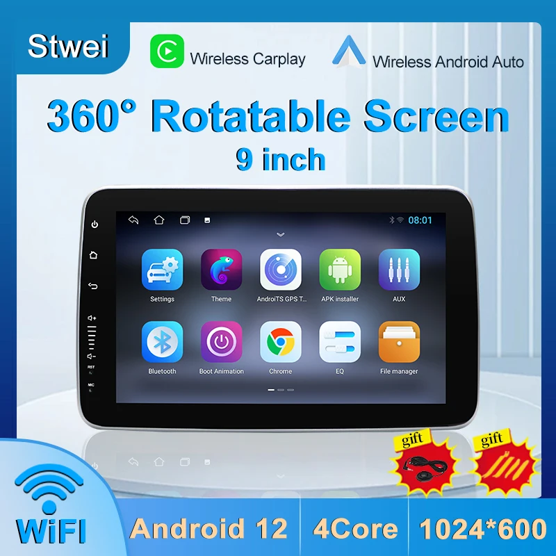 Android-12-1Din-Car-Radio-CarPlay-Android-Auto-Universal-9-WIFI-GPS ...