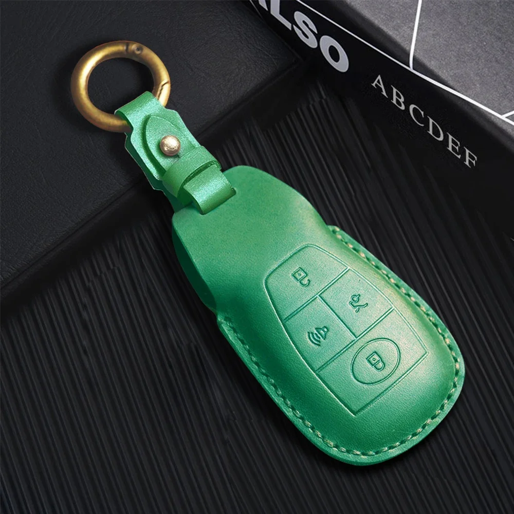 Crazy Horse Leather Car Key Cover Case Keyring Bag for BAIC X7 BJ40 ...