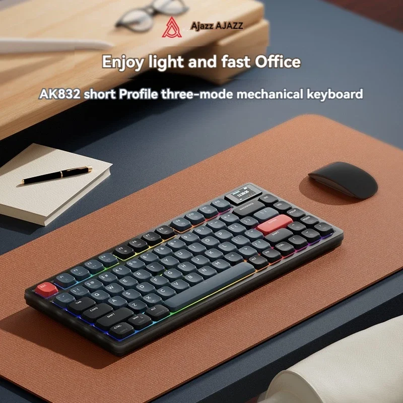 AK832-Mechanical-Keyboard-84key-Wireless-Tri-mode-RGB-LED-Screen ...