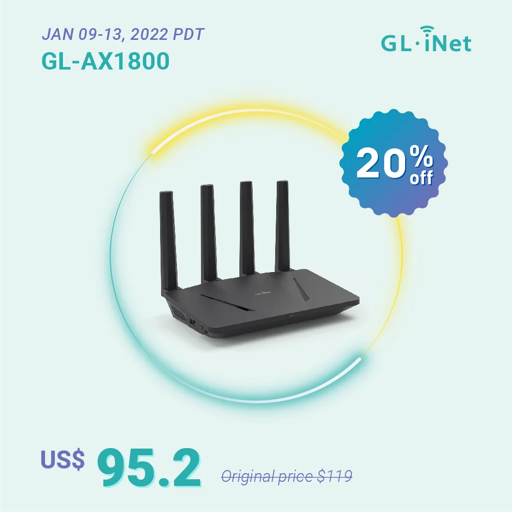 GL.iNet Flint (GL AX1800) WiFi 6 Router Dual Band Gigabit Wireless ...