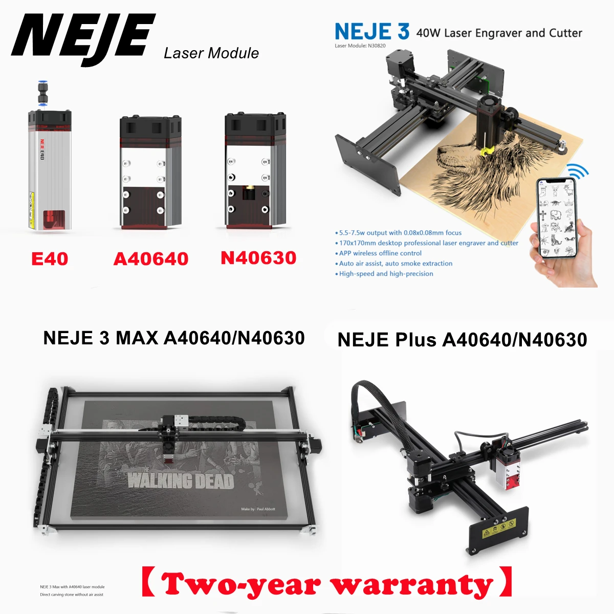 Neje Master 2s/plus/max A40640 Cnc Laser Wood Engraver Cutter Engraving ...