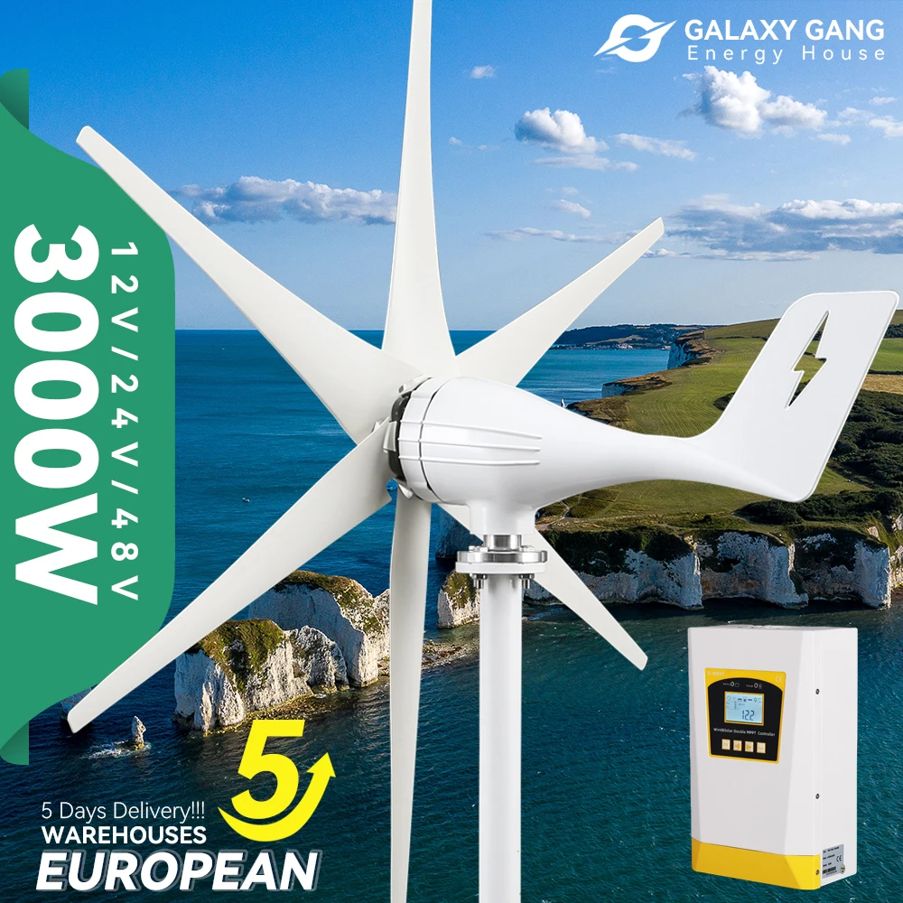 EU-Delivery-Duty-Free-3000w-Small-Wind-Turbine-48v-12v-24v-3-Blades ...