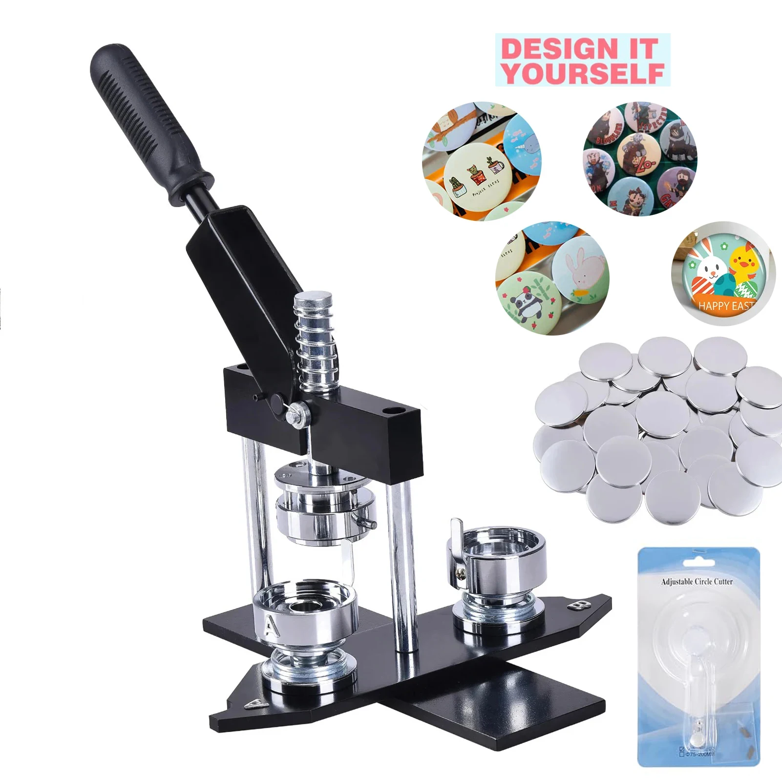 Hot-25mm-75mm-Button-Maker-Set-Professional-Manual-Pin-Badge-Making-Machine-Including-Metal-Mold ...