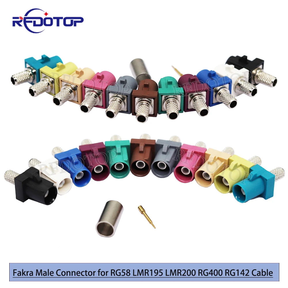 Fakra A B C D E F G H I K Z RCA Crimp Connector Male Car Radio FM GPS ...