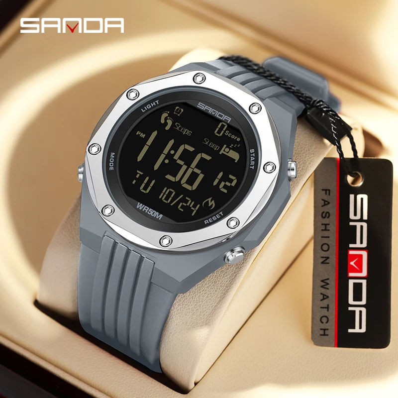 New 2023 Step Calorimeter Single Display Electronic Sanda 6117 Watch ...