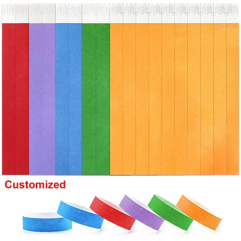 Customized-Tear-Resistant-Waterproof-Party-Paper-Bracelet-With-Sticky ...