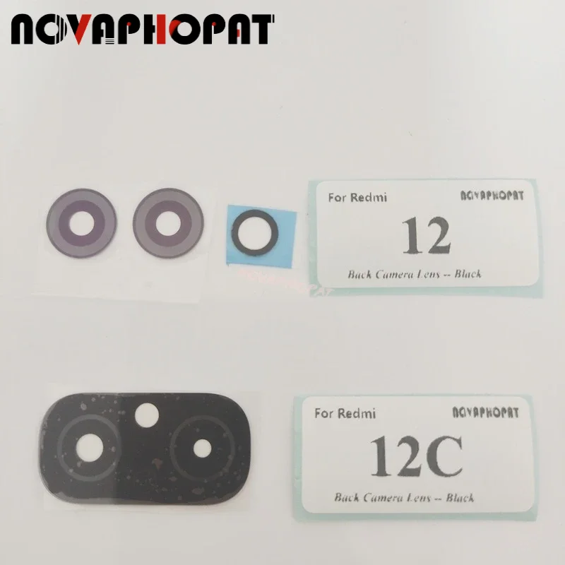 1PC Novaphopat Back Rear Camera Lens Glass With Ahesive For Redmi 12 ...