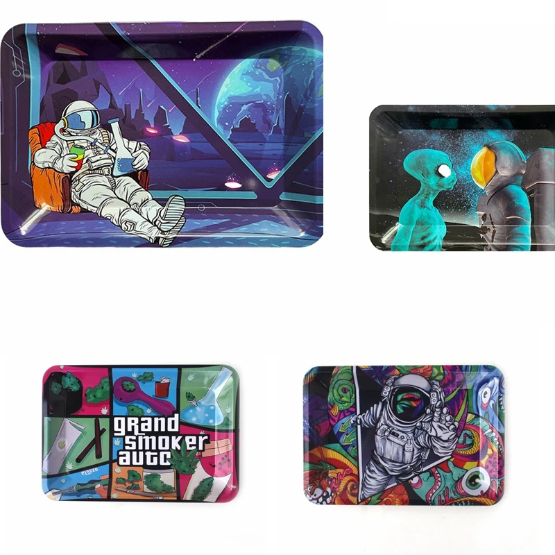 Cartoon Rolling Tray 18*12.5CM Tobacco Rolling Tray Metal Cigarette ...