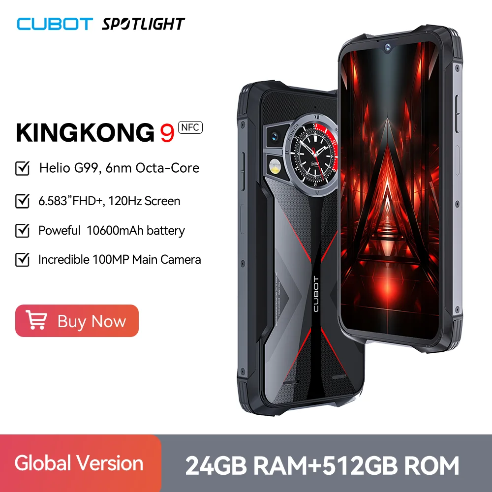 IP68 rugged smartphone Cubot King Kong 9 [512GB ROM], Helio G99,Octa ...