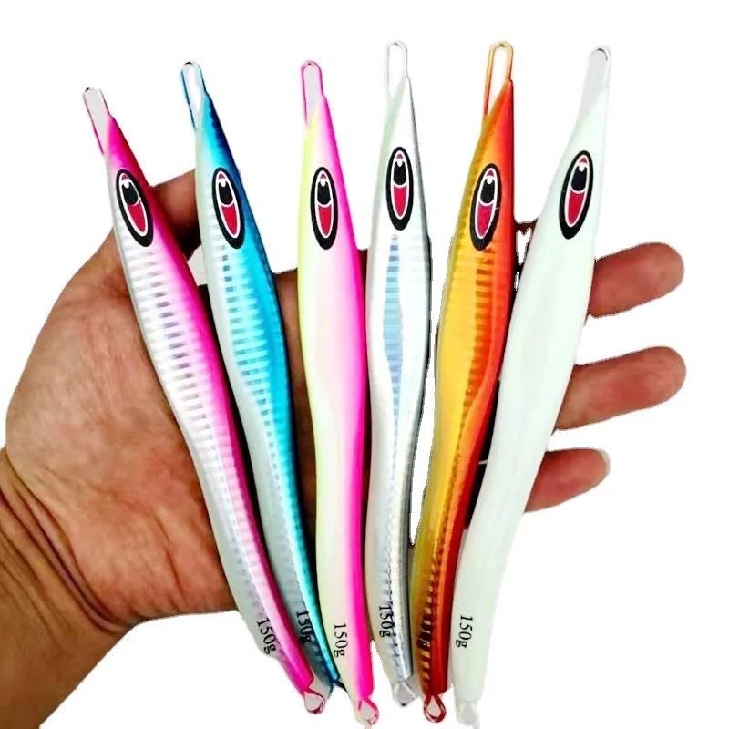 150g-300g Fast Sinking Slow Pitch Jigging Trolling Lure Deep Sea Long ...