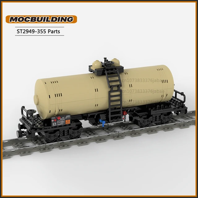 Tank Car Wagon MOC 4-Axles Building Blocks City Train Technology Bricks ...