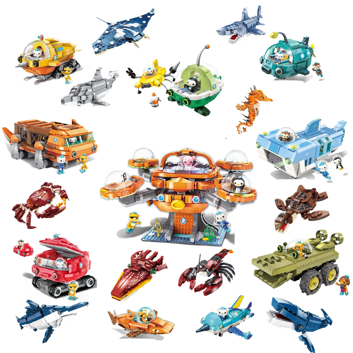 Anime Octonauts Building Blocks Octopod GUP Robot Action FiguresToy ...